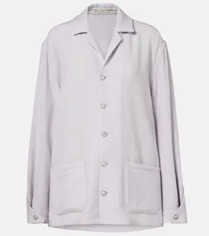 GOD'S TRUE CASHMERE Affirmations Cashmere Pajama Shirt - Silver