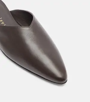 HERBERT LEVINE Homebody Almond Toe Leather Mules - Brown