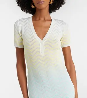 Missoni Zigzag Knitted Cotton-blend Midi Dress