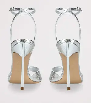 Casadei Metallic Leather Blade Heeled Sandals 100