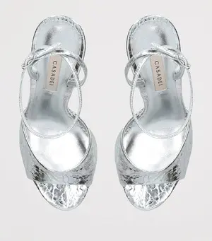Casadei Metallic Leather Blade Heeled Sandals 100