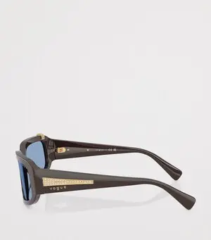 VOGUE Embellished Irregular Sunglasses - Brown