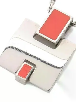 Hermès Eileen Square Pendant Necklace - Silver