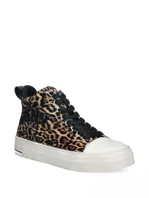 Dkny Leopard-print High Top Sneakers - Brown