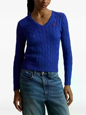 Polo Ralph Lauren Cable Knit V-neck Sweater - Blue