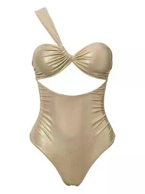 SOFIA ERHAN One-shoulder Cut-out Swimsuit - Neutrals