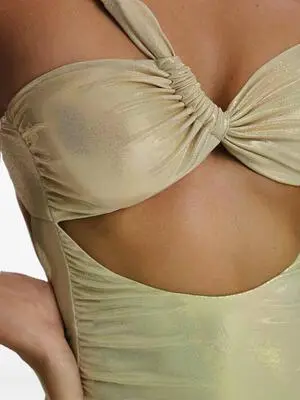SOFIA ERHAN One-shoulder Cut-out Swimsuit - Neutrals