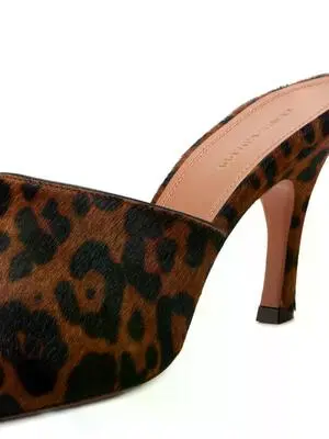 Amina Muaddi Jamie Leopard-print Heeled Mules