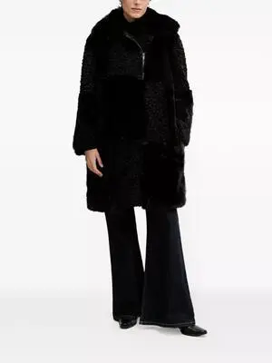 Dkny Faux-fur Trim Coat - Black