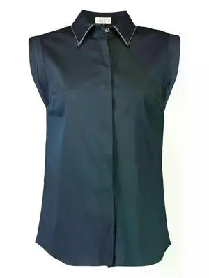 Brunello Cucinelli Monili Sleeveless Shirt - Blue