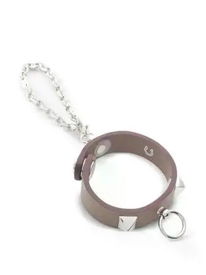Hermès Leather Glove Clip With Silver-tone Hardware - Brown
