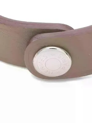 Hermès Leather Glove Clip With Silver-tone Hardware - Brown