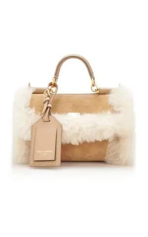 Dolce & Gabbana Shearling My Sicily Top Handle Bag