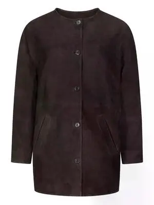 Loulou De Saison LouLou De Saison Suede Button-Up Coat Brown