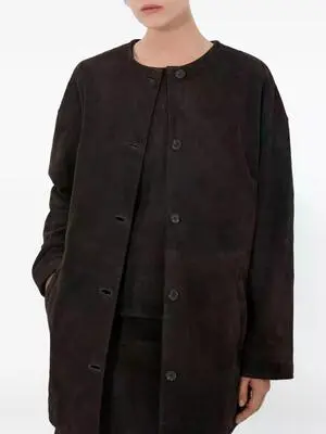 Loulou De Saison Suede Button-up Coat - Brown