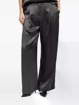 Lapointe Pleated Relaxed Wide-leg Trousers - Grey