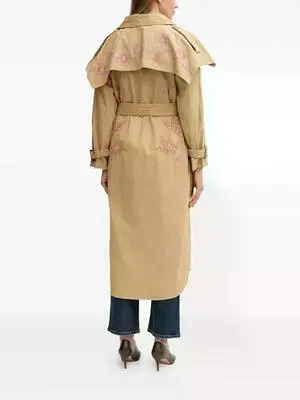 HOSS INTROPIA Floral Embroidered Belted Coat