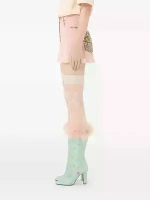 Valentino Garavani Floral Embellished Denim Shorts