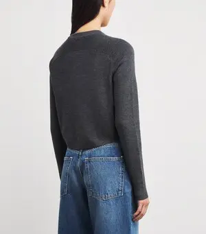 Maje Amour" Button Rib-knit Wool Cardigan - Black