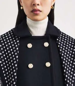 Maje Wool-blend Double-breasted Pea Coat - Blue
