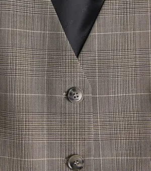 Maje Wool-blend Check Sleeveless Waistcoat - Black