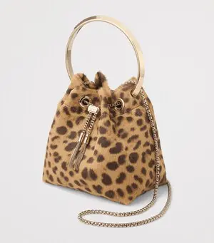 JIMMY CHOO Leopard Print Bon Bon Bag
