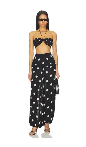 ADRIANA DEGREAS Polka Dot Bandeau Top