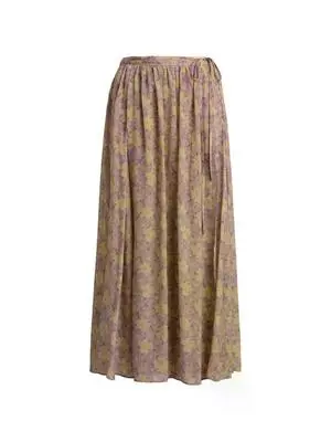 Polo Ralph Lauren Floral-print Crinkled A-line Skirt - Neutrals