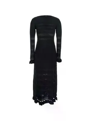 TWINSET Openwork Knit Dress With Ruffled Hem And Cuffs