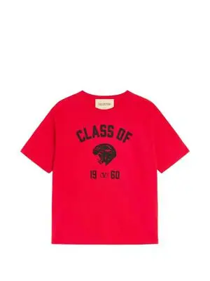 Valentino Garavani Panther-print Cotton T-shirt - Red