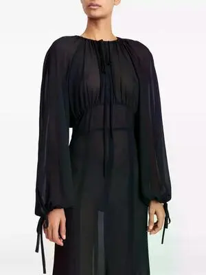 16Arlington Davis Feather-trim Midi Dress