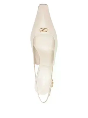 SERGIO ROSSI Slingback Pumps With Gold-tone Hardware