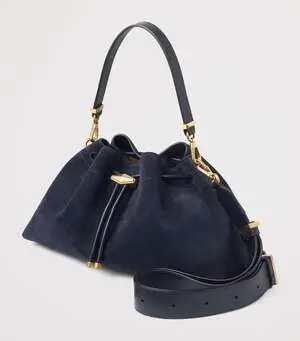 JIMMY CHOO Medium Cinch Suede Shoulder Bag - Blue