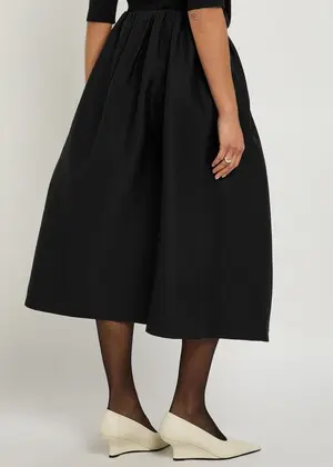 TOTEME Gathered Wool And Silk-blend Midi Skirt
