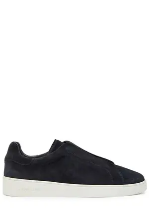 JUDE LLOW Luca Suede Slip-on Sneakers - Navy