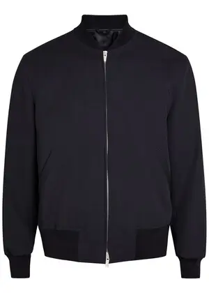 LARDINI Wool Bomber Jacket - Navy