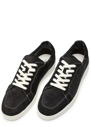 JUDE LLOW Panelled Suede And Corduroy Lace-up Sneakers