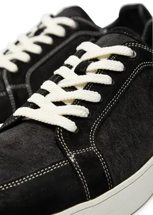 JUDE LLOW Panelled Suede And Corduroy Lace-up Sneakers