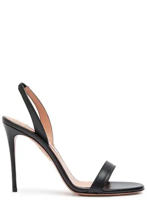 AQUAZZURA So Nude 105 Leather Slingback Sandals - Black