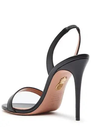 AQUAZZURA So Nude 105 Leather Slingback Sandals - Black