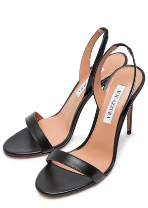 AQUAZZURA So Nude 105 Leather Slingback Sandals - Black