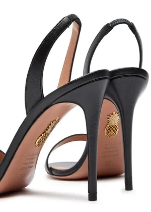 AQUAZZURA So Nude 105 Leather Slingback Sandals - Black