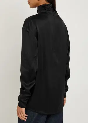 TOTEME Mock Neck Satin Top