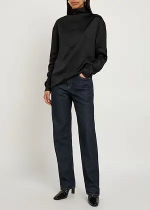 TOTEME Mock Neck Satin Top