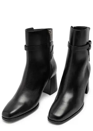 JIMMY CHOO Lawton Leather Ankle Boots - Black