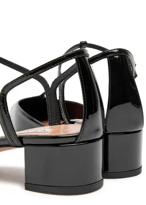 AQUAZZURA Sorbonne 35 Patent Leather Pumps - Black