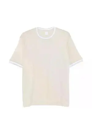 Eleventy Ribbed-trim T-shirt - Neutrals