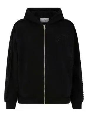Philipp Plein Logo Detail Zip-up Hoodie - Black