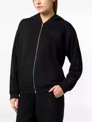 Philipp Plein Logo Detail Zip-up Hoodie - Black