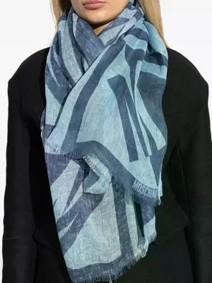 Moschino Logo-print Scarf - Blue